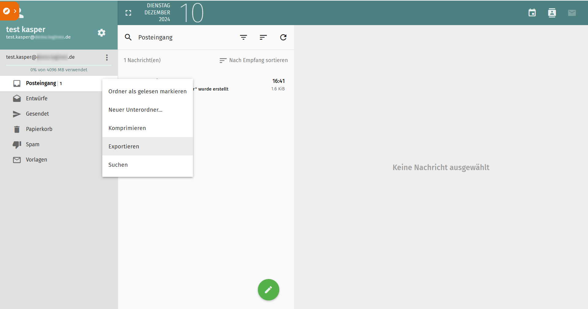Umzug von Logineo zu LOGINEO NRW: Sicherung der E-Mails | Netzwerk-Moodle
